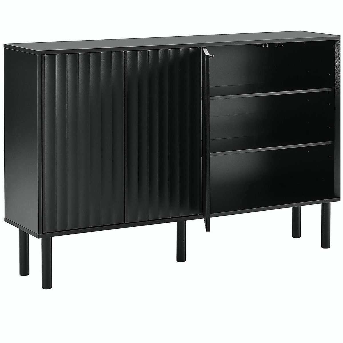Corrigan Studio® Minimalist Shoe Cabinet with 5 Solid Wood Legs, Sideboard Buffet Cabinet with ...
